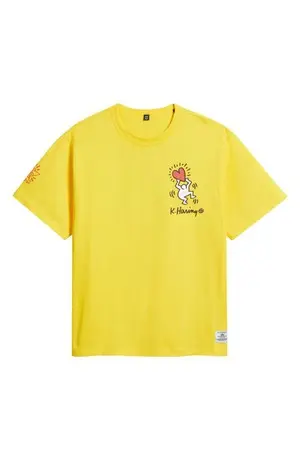 Alpha Industries X Keith Haring Heart Graphic T-shirt - Yellow
