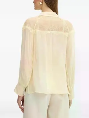 Patrizia Pepe Lace Tie-neck Blouse - Yellow