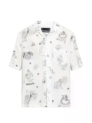 ALLSAINTS Terra Printed Chest-pocket Shirt - White
