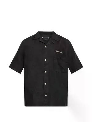 ALLSAINTS Wilder Logo-embroidery Short-sleeve Shirt - Black