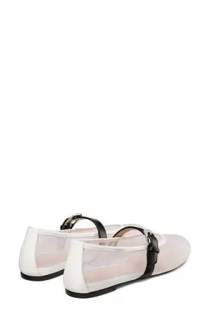 STUART WEITZMAN Sai Bareitall Mary Jane - White/blanco/black