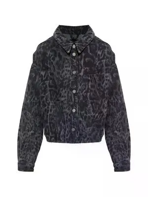 ALLSAINTS Nicky Leopard-print Denim Jacket - Black