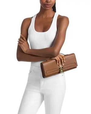 Michael Kors Hamilton Moderne Medium Leather Clutch - Luggage