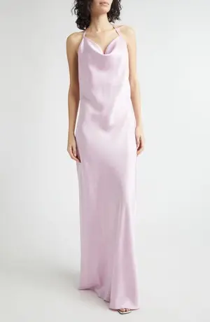 Stella McCartney Envers Satin Cocktail Slipdress - Light Orchid