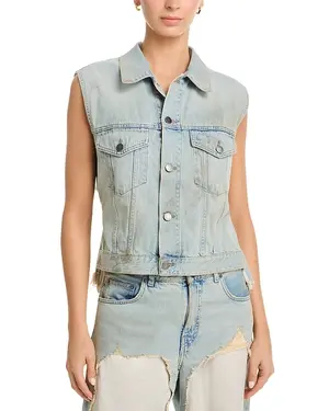 HAIKURE Ryder Denim Vest - Dusty Blue
