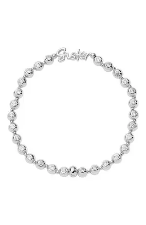 ALEX AND ANI Sister Elongated Crystal Stretch Bracelet - Silver