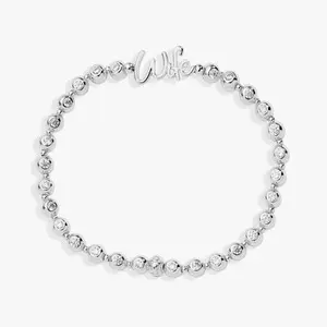 ALEX AND ANI Wife Elongated Crystal Stretch Bracelet - Silver
