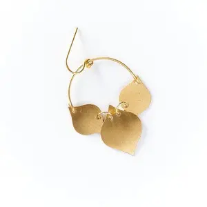 MATR BOOMIE Chameli Leaf Drop Earrings - Bronze