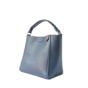 TIN MARIN Yaya Leather Bucket Bag - Navy Blue