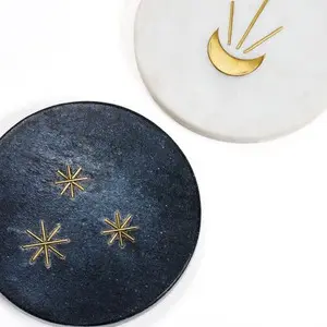MATR BOOMIE Indukala Moon Phase Marble Coastersset Of 4