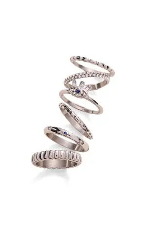 ALEX AND ANI Multi Textured Stacking Ring Set Of 3