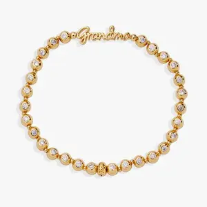 ALEX AND ANI Grandma Elongated Crystal Stretch Bracelet - Gold