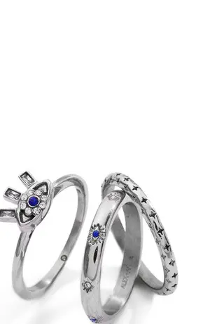 ALEX AND ANI Evil Eye Stacking Ring Set Of 3