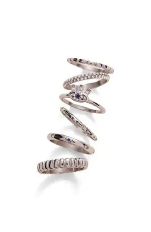 ALEX AND ANI Evil Eye Stacking Ring Set Of 3