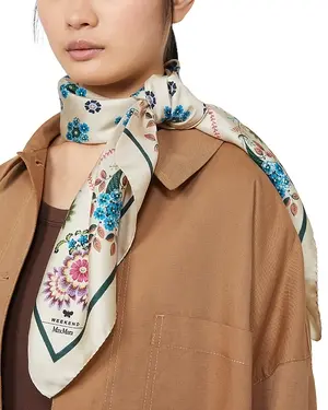 Max Mara Square Silk Scarf - Beige Pink