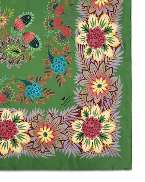 Max Mara Square Silk Scarf - Green