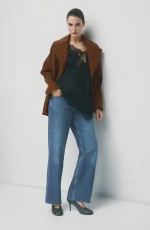 Mango Over-the-bump Wide-leg Maternity Jeans - Medium Blue