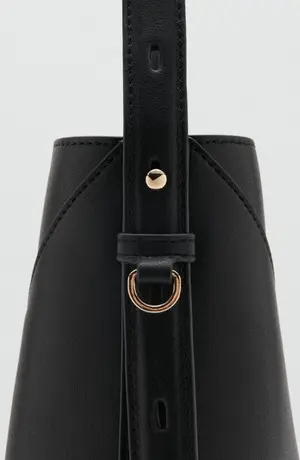 Mango Large Faux Leather Bucket Bag