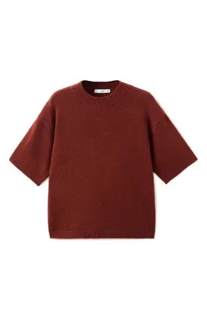 Mango Short Sleeve Sweater - Burnt Orange