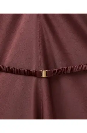 Mango Long Sleeve Satin Midi Dress