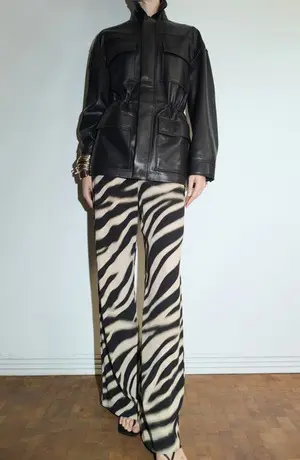 Mango Zebra Print Straight Leg Pants