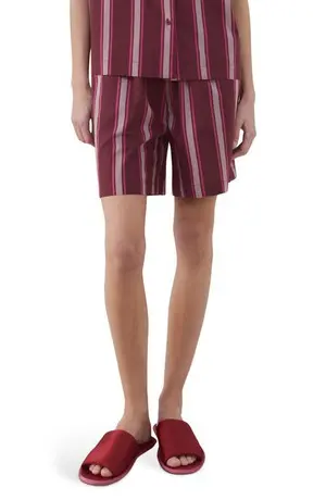 Mango Stripe Pajama Shorts - Fuchsia