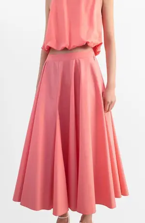 Mango Flared Midi Skirt