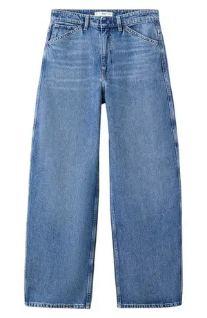 Mango Mid-rise Balloon Jeans - Medium Blue