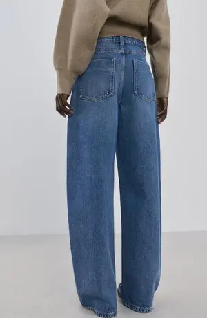 Mango Mid-rise Balloon Jeans - Medium Blue