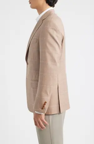 HERITAGE GOLD Plaid Wool & Silk Blend Sport Coat - Vicuna