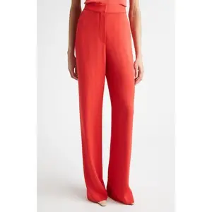 St. John Stretch Crepe Pants - Deep Coral