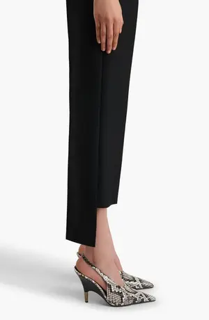 Khaite Rae Bonded Crepe Step Hem Cigarette Crop Pants