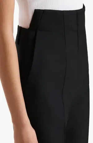 Khaite Rae Bonded Crepe Step Hem Cigarette Crop Pants