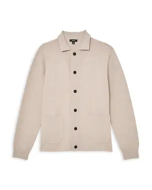 REISS Plaza Long Sleeve Ribbed Cardigan