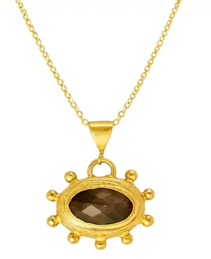 OTTOMAN HANDS Zand Labradorite Pendant Necklace Brown