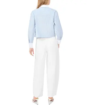 1.State Collared Long Sleeve Top