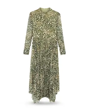 Whistles Animal Print Mesh Dress