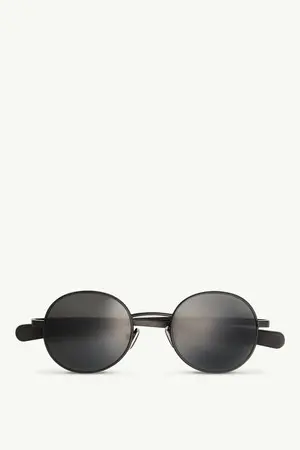 Moncler Centro Round Frame Sunglasses - Black