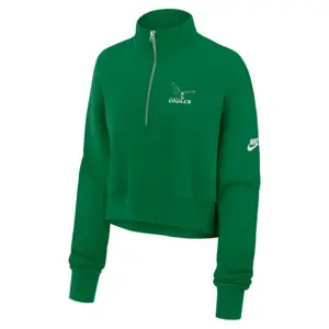Nike Philadelphia Eagles Phoenix Nfl Cropped 1/4-zip Crew - Green