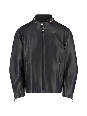 Gucci Horsebit' Leather Jacket - Black