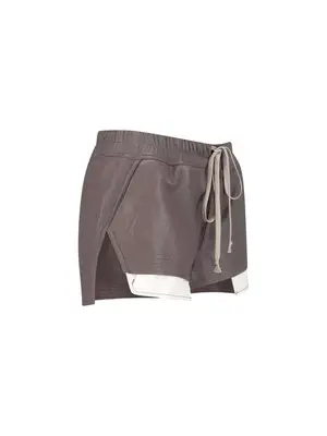 Rick Owens Macassar Waxy Leather Shorts - Brown