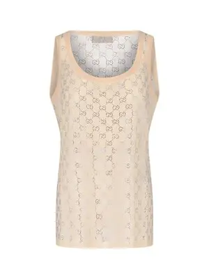 Gucci Silk Top With Crystals - Pink