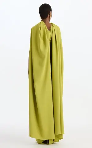 Oscar De La Renta Draped Georgette Caftan Gown