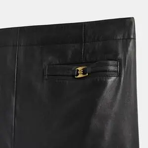COACH Restored Heritage C Long Leather Skirt