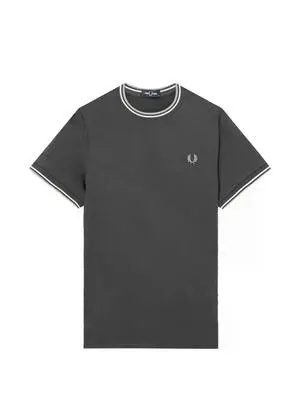 Fred Perry Logo-embroidered T-shirt - Grey