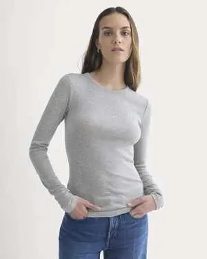 Everlane Tissue Long-sleeve Crew Neck Tshirt - Heathered Grey