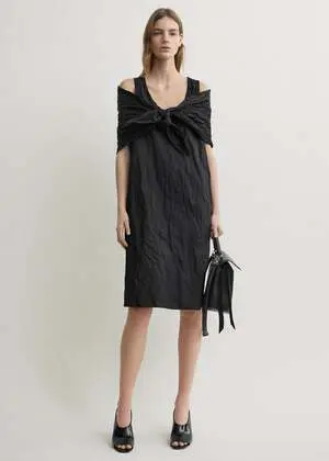 TOTEME Crinkled Cotton Tank Dress - Black