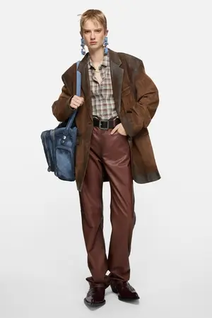 Acne Studios Suede Suit Jacket - Cognac Brown