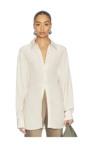 EAVES Sivan Shirt In Ivory - Stone