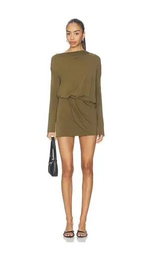 EAVES Desi Mini Dress In Olive - Capers
